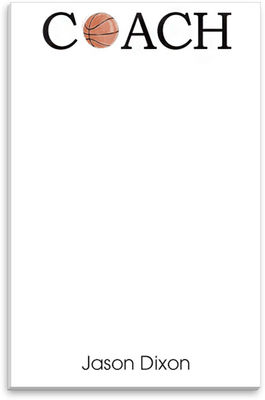 Personalized Basketball Coach Notepad