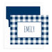 Personalized Navy Gingham Border Notepads